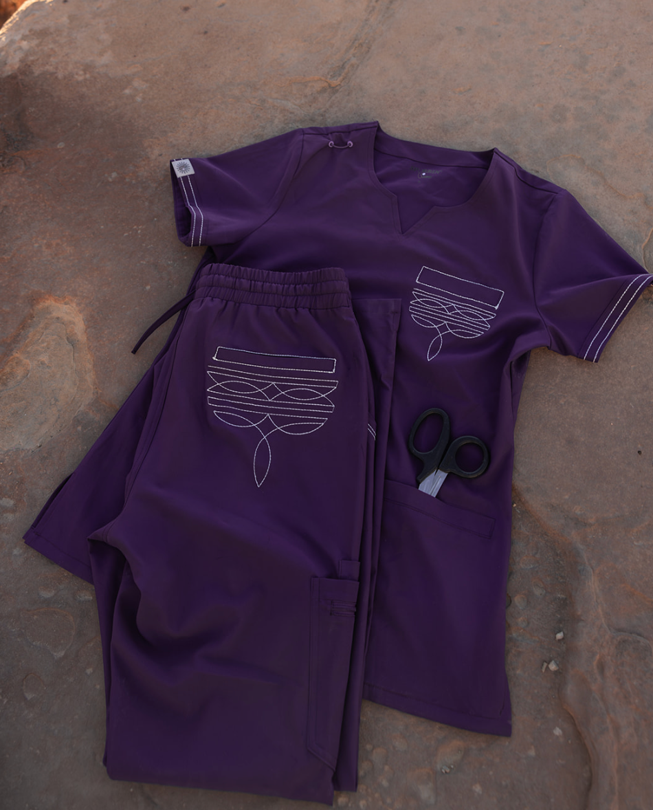 Grape Boot-Stitch Pants – Spurrin’ Scrubs